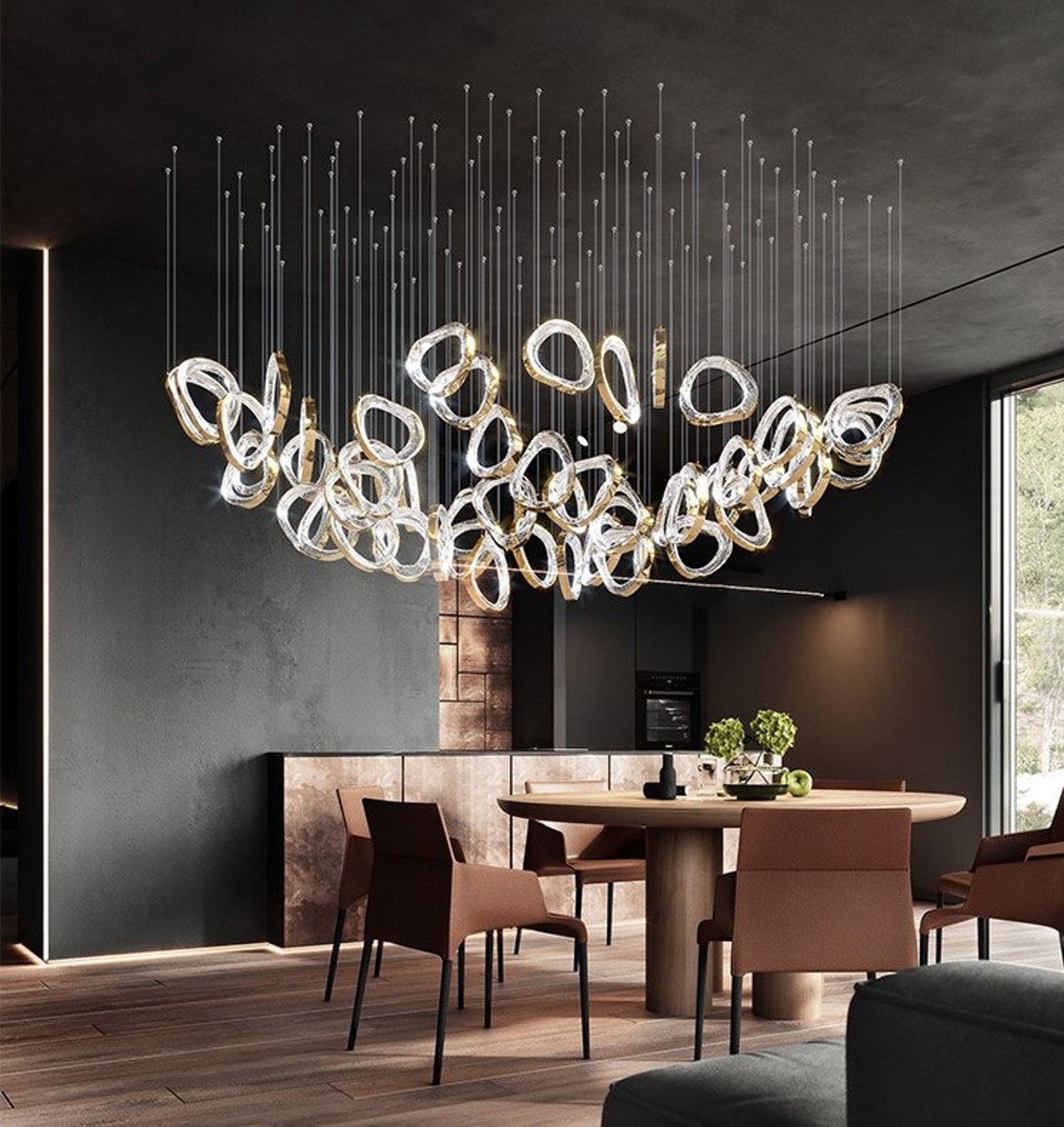 BEAUTIFUL STATEMENT CHANDELIER, Modern Entry Chandelier, Murano Art ...