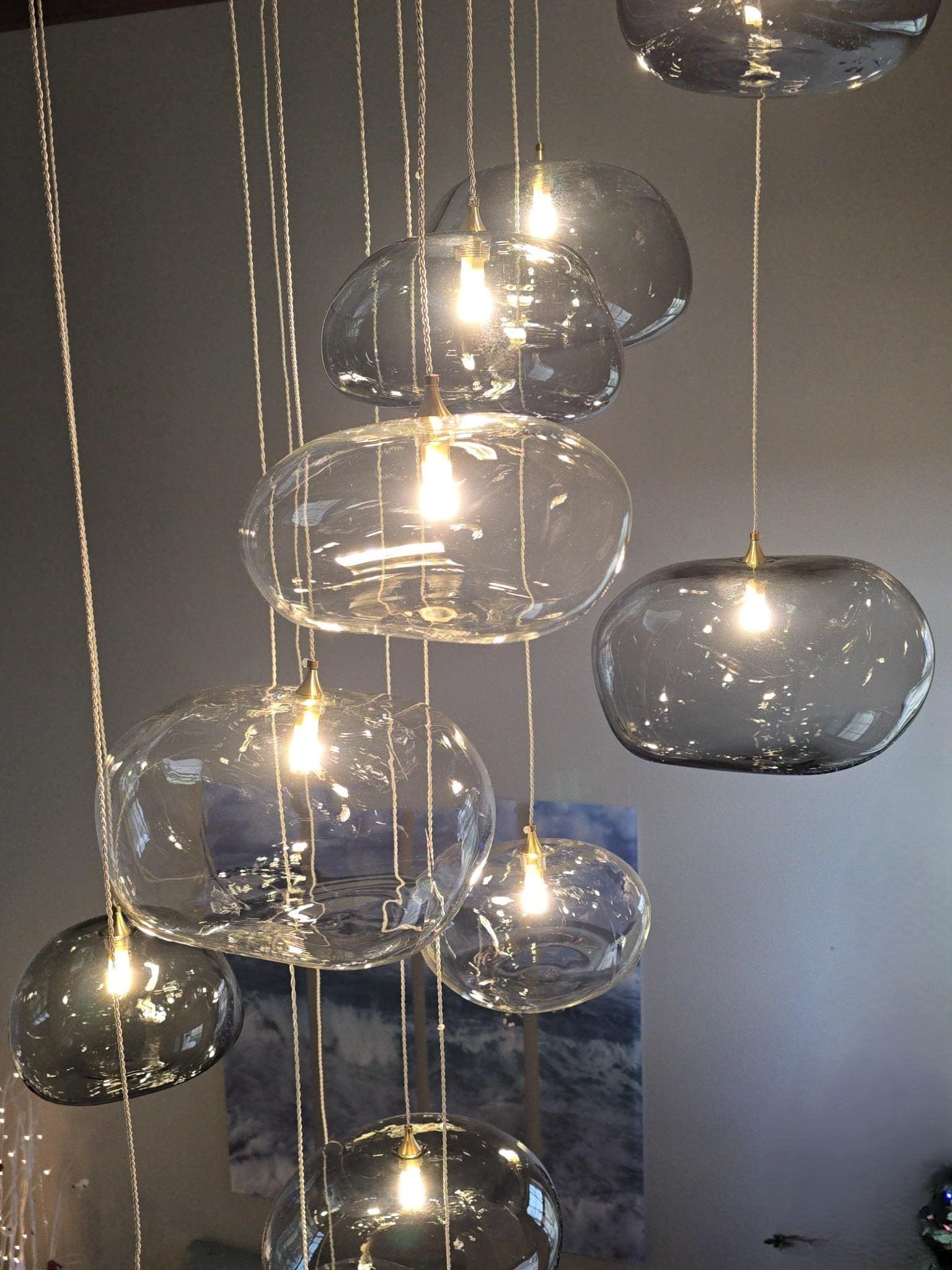 Modern-staircase-pendant-lighting-cielo CHANDELIER- Dining-irregular ...