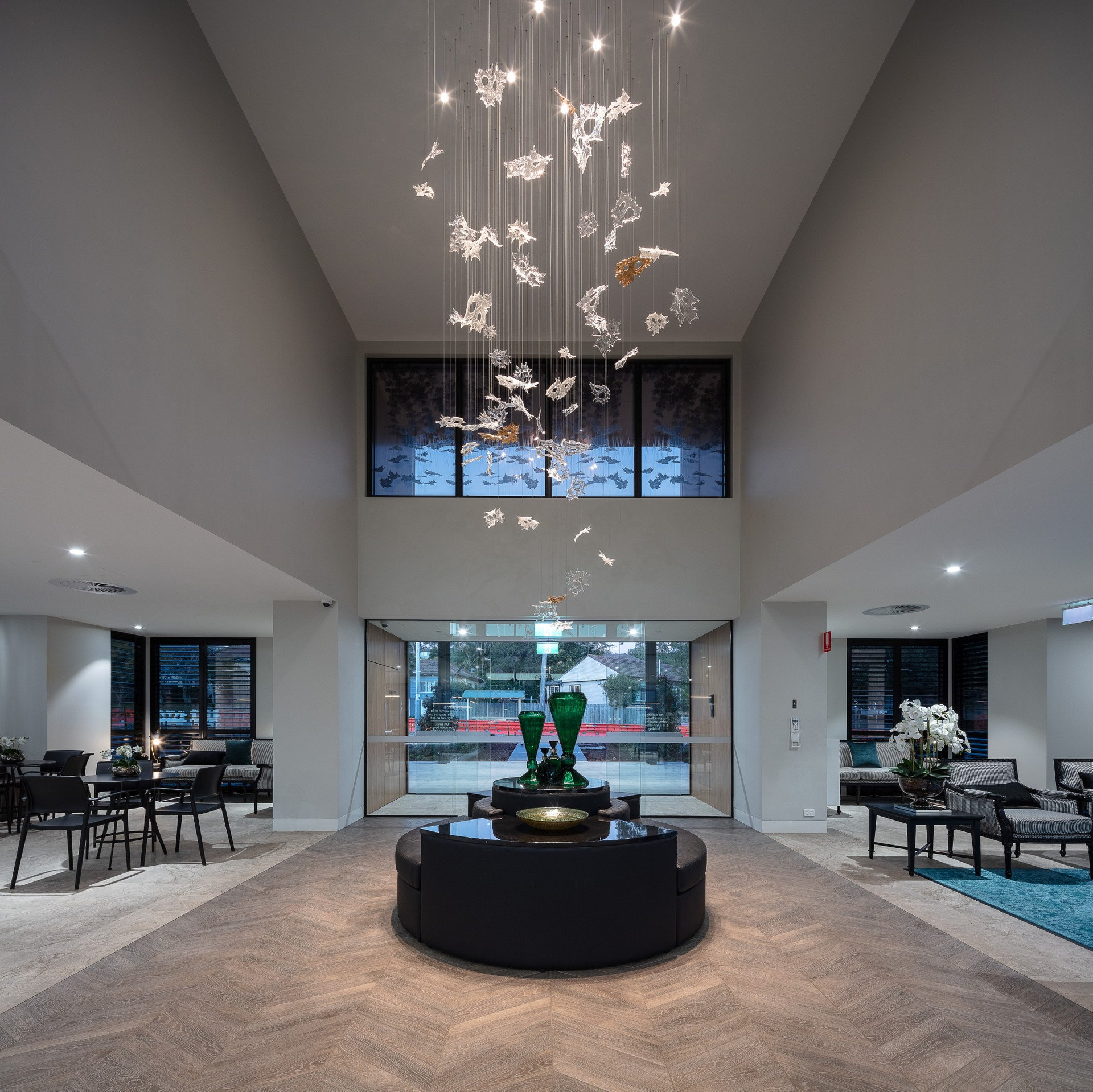 CUSTOM LARGE CHANDELIER, Modern Entry Chandelier, Murano Art Glass ...