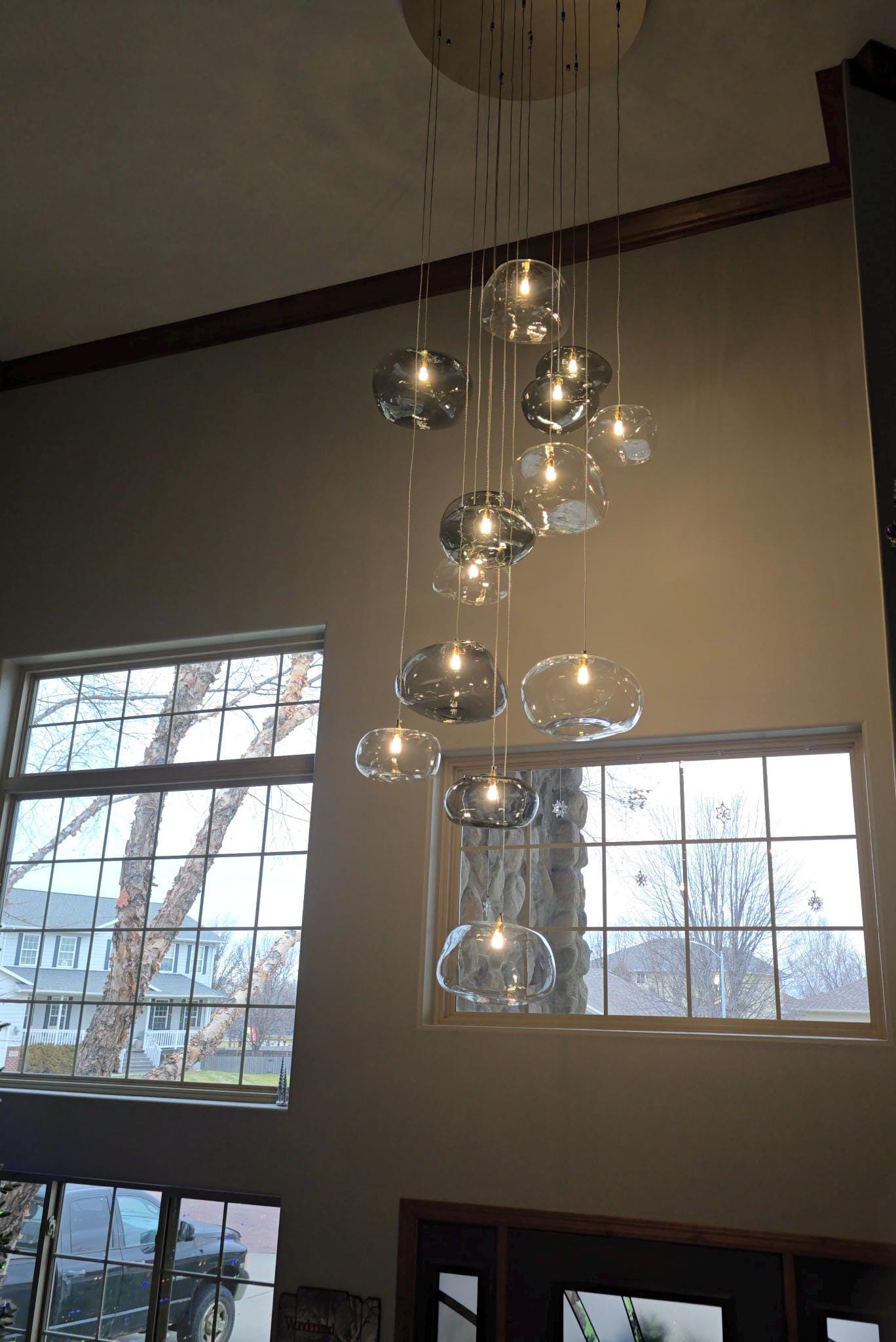 Modern-staircase-pendant-lighting-cielo CHANDELIER- Dining-irregular ...