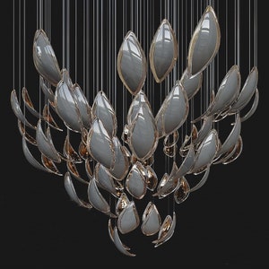 Custom Large Chandelier- DROP CHANDELIER -murano Art Glass Chandelier ...