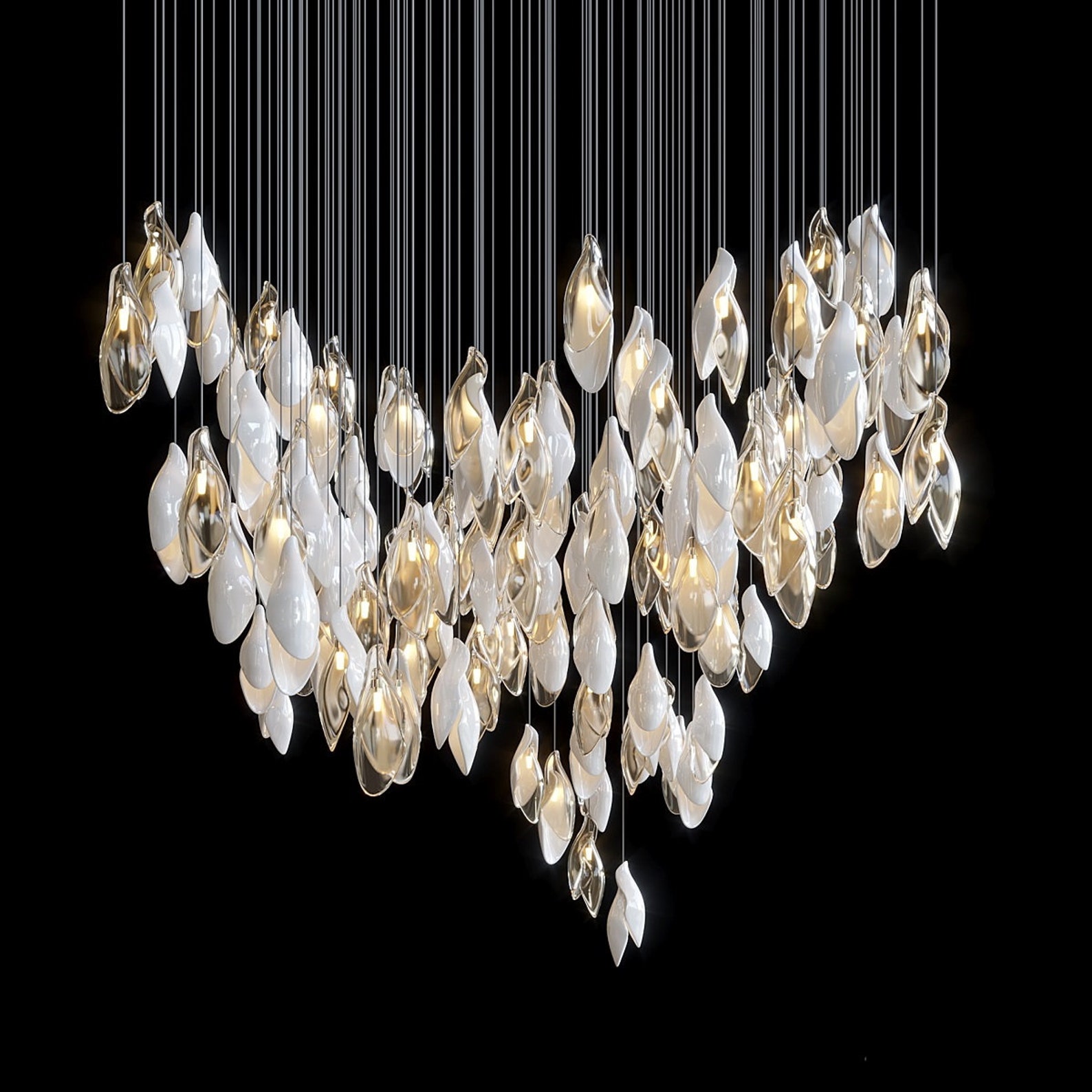 Handcrafted-art-glass-multi-pendant-chandelier-led LUCCI ART CHANDELIER ...