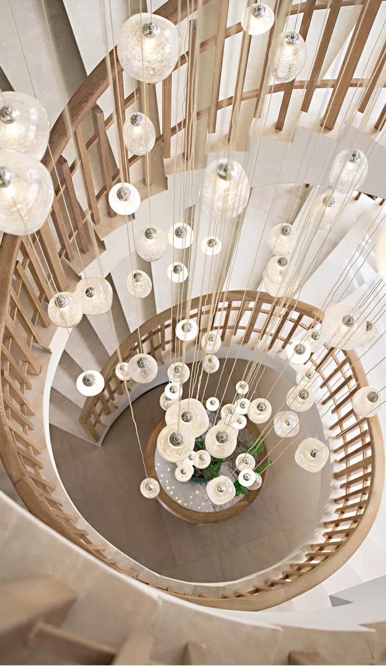 Modern-dining-lights-fixture-custom-large-blown-glass-pendant-riviera ...