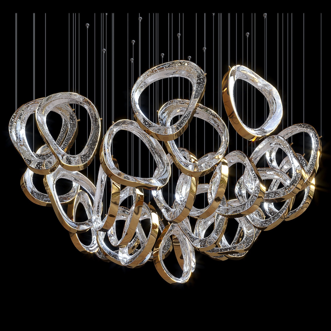 BEAUTIFUL STATEMENT CHANDELIER, Modern Entry Chandelier, Murano Art ...