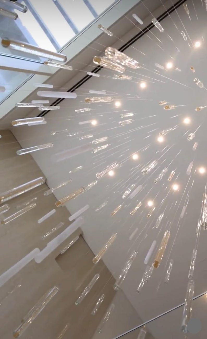 Blown-glass-light Fixture, Modern-dining-lighting-led-rainfall ...
