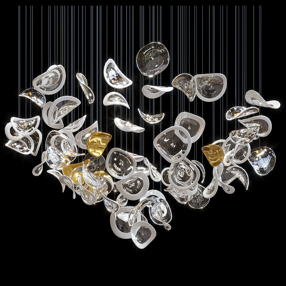 Custom Glass Chandelier, Art Glass Murano, GLASS SHELLS CHANDELIER ...