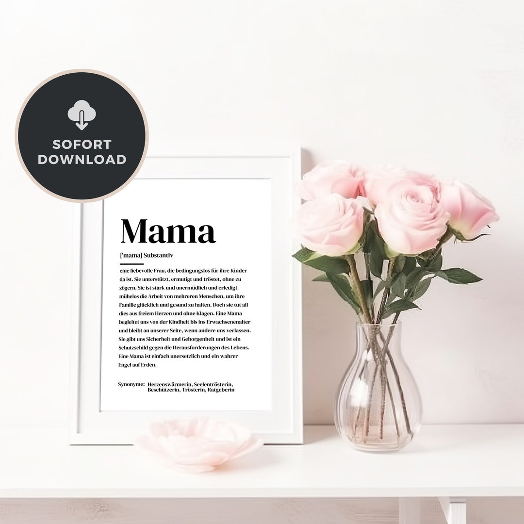 Poster "mama" | Definition | Mother's Day Gift | Birthday Gift for Mom ...