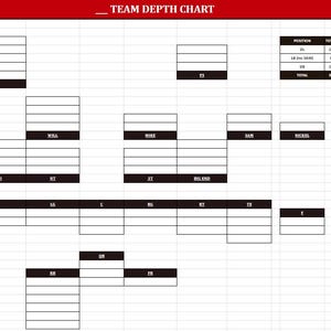 Blank Youth High School Football Depth Chart Offense Defense Special ...