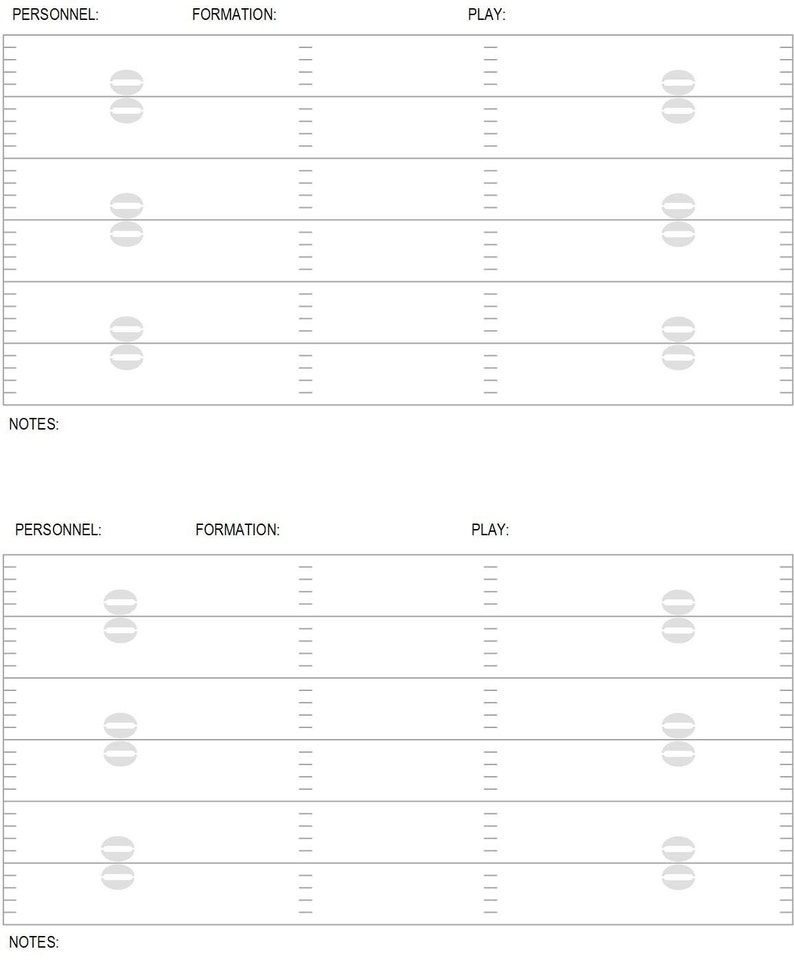 Football Playbook Blank Play Sheets Four Different Templates for ...