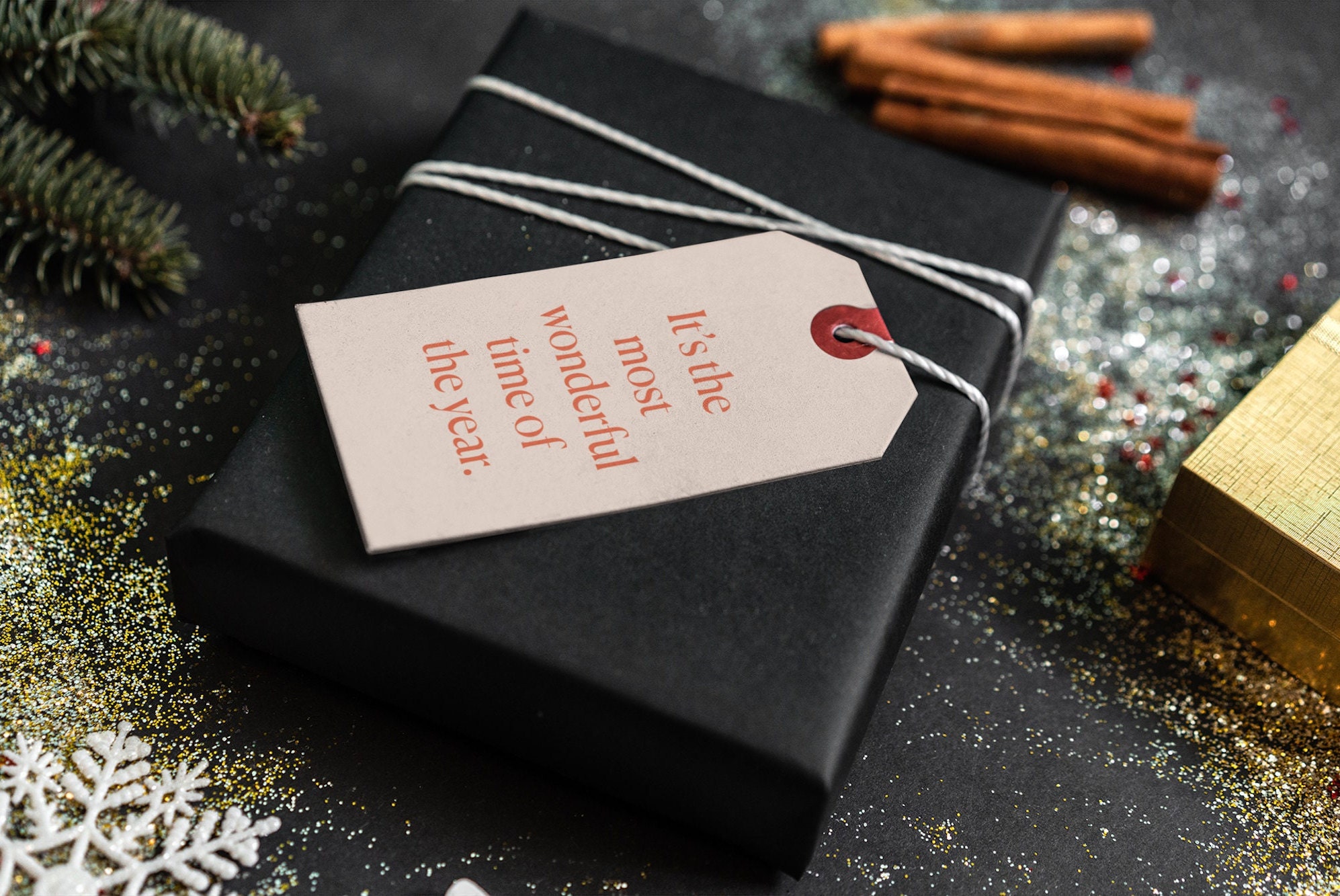 Printable Christmas Gift Tag, Holiday Printable Gift Tag, Pink & Red ...