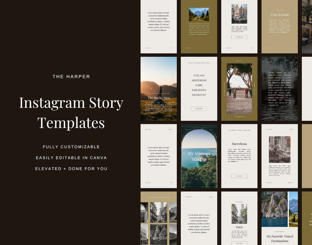 The Harper Elevated Instagram Story Template, Canva Instagram Story ...