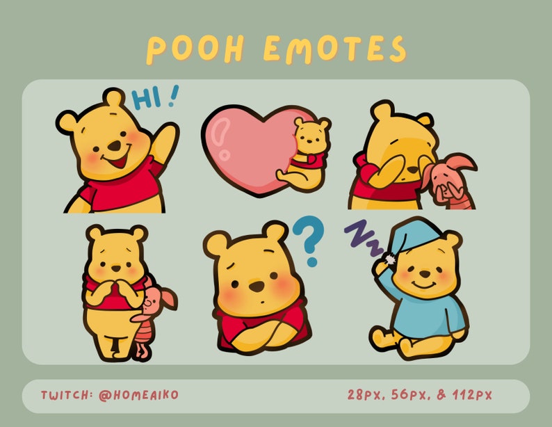 Twitch Emotes Pooh Emotes - Etsy