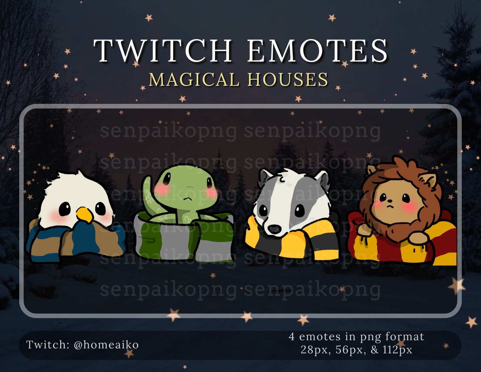 Twitch Emotes | Magical Houses Pack - Etsy