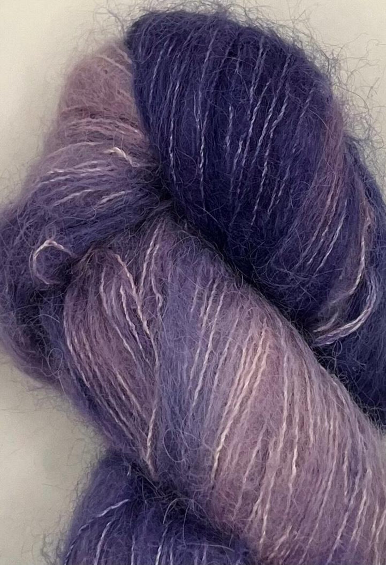 Woolly Warbler Fibers Suri Base in Purple Martin - Etsy