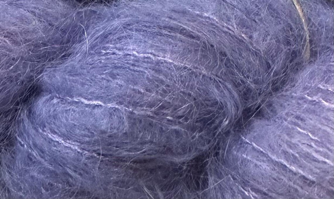 Woolly Warbler Fibers Suri Base in Purple Martin - Etsy