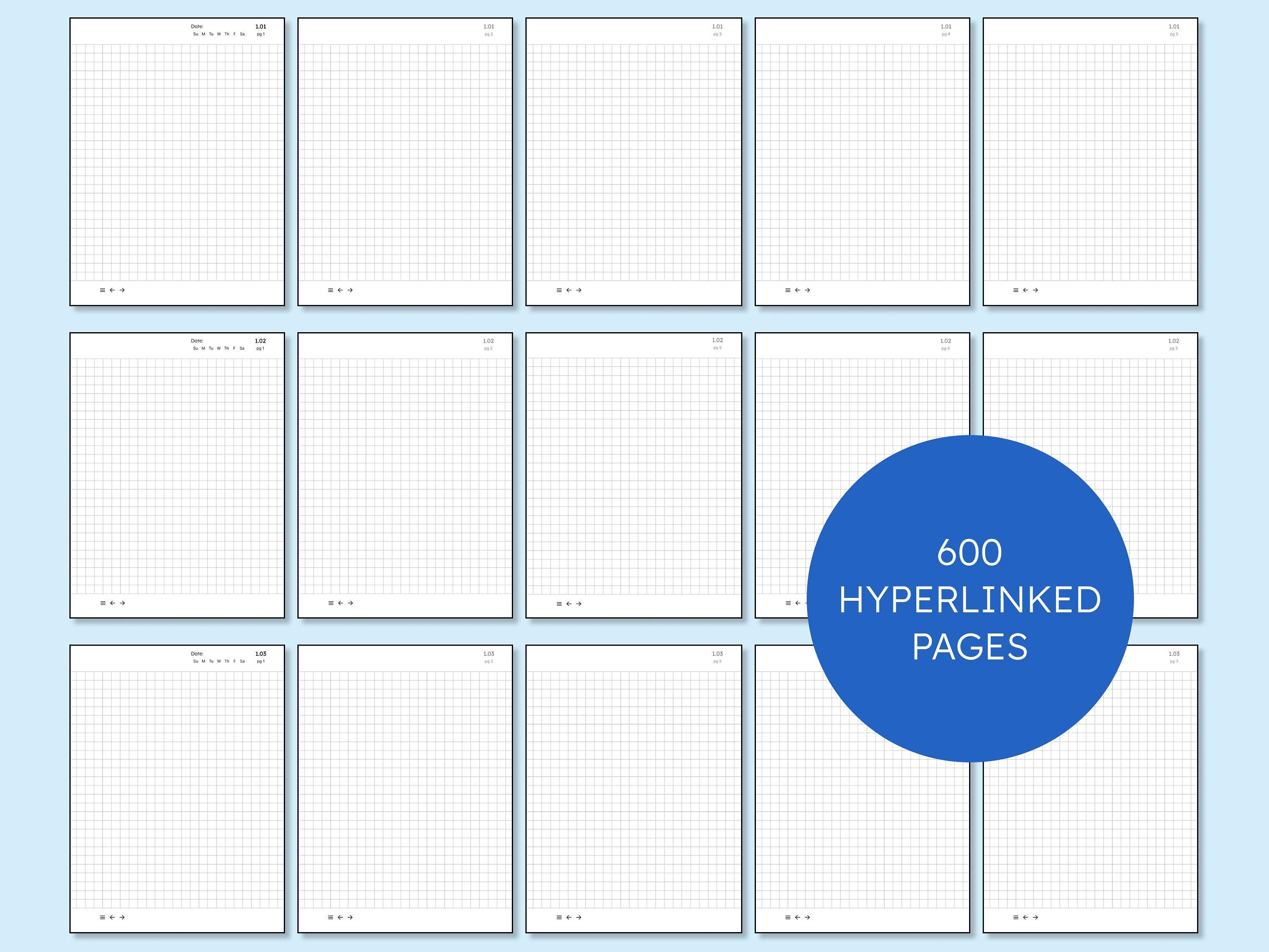 Ultimate Sectioned Notebook. 1/8 Grid Version. 120 Sections, 600 ...
