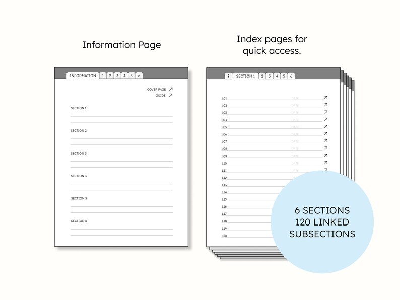 Ultimate Sectioned Notebook. 1/8 Grid Version. 120 Sections, 600 ...