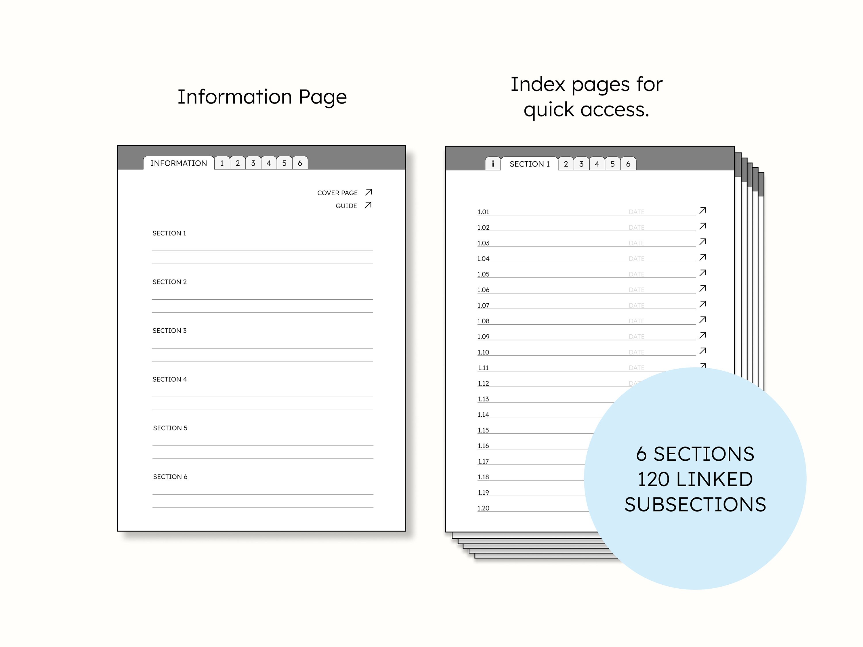 Ultimate Sectioned Notebook. 1/8 Grid Version. 120 Sections, 600 ...