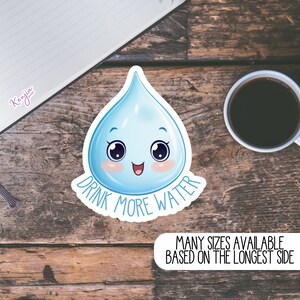 Cute Handmade Water Drop Drink More Water Sticker and Magnet ...