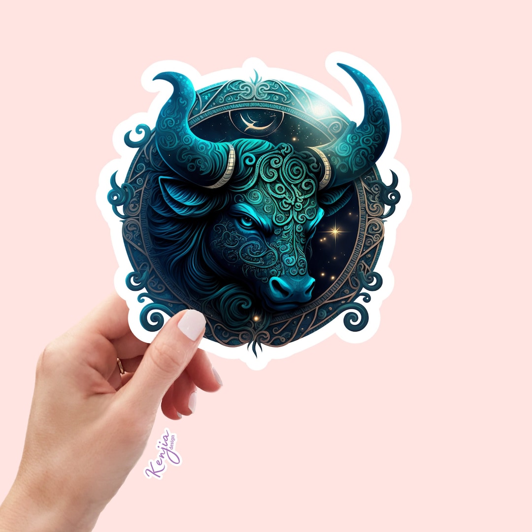 Astrology Zodiac Taurus Sign Sticker, Waterproof and Dishwasher Safe ...