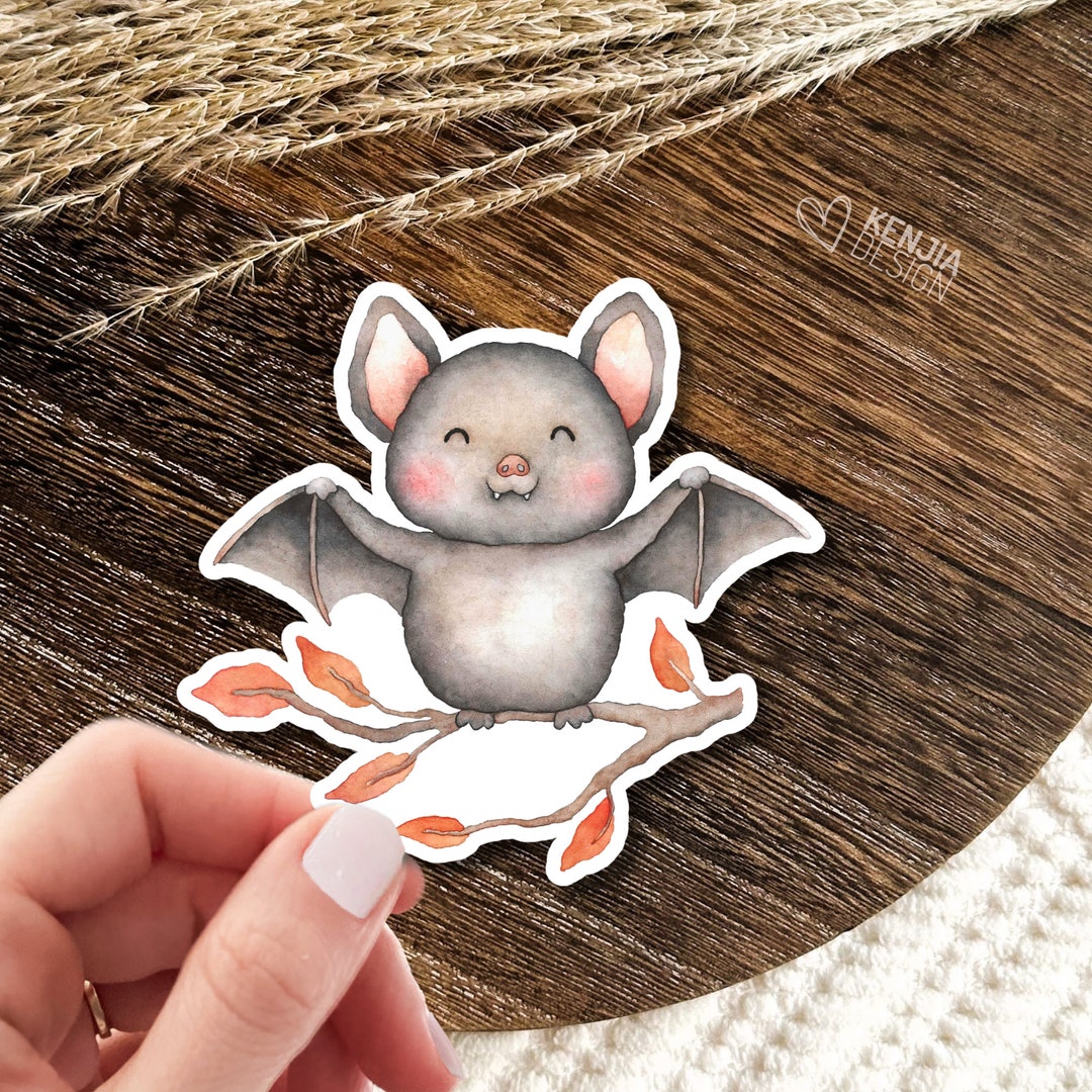 Cute Bat Animal Stickers / Watercolor Effect / Waterproof Halloween ...