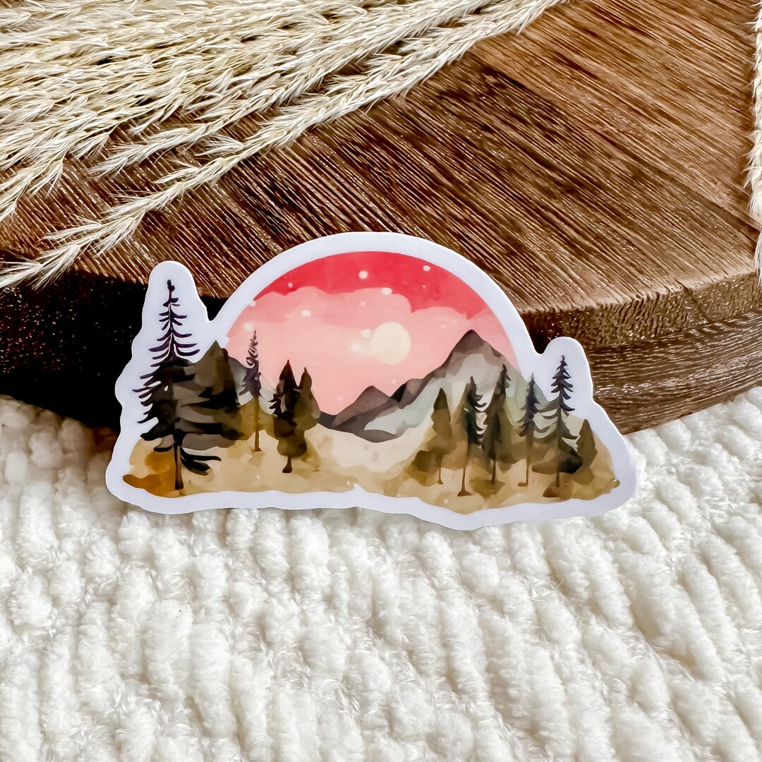 Mountain Sticker / Nature Stickers / Landscape Waterproof Vinyl ...