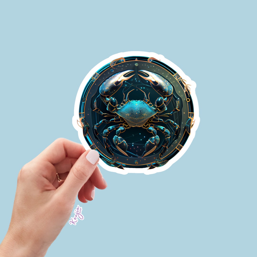 Astrology Zodiac Cancer Sign Sticker, Waterproof and Dishwasher Safe ...