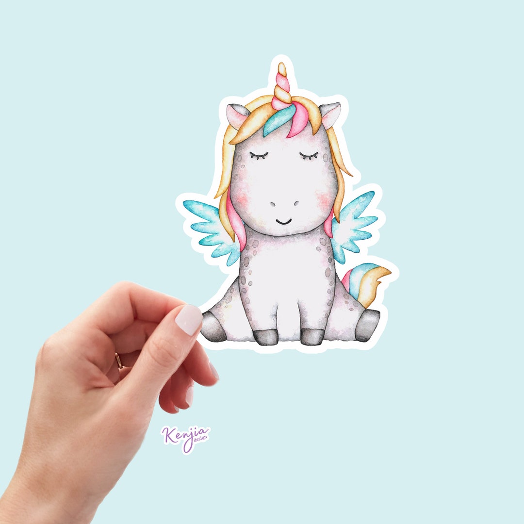 Unicorn Stickers and Fridge Magnets Cute Funny Kawaii Rainbow for ...