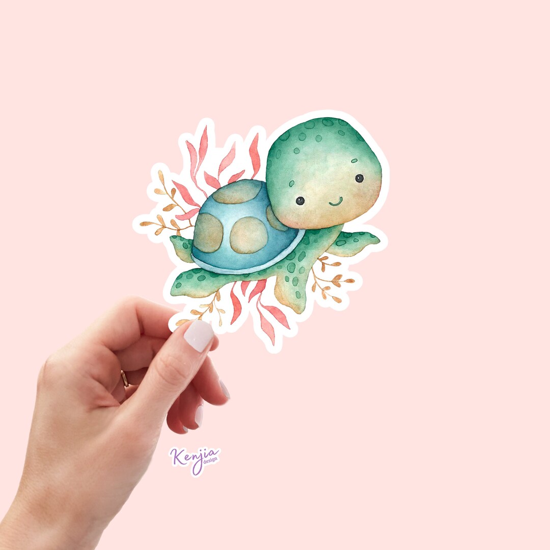 Cute Sea Baby Turtle Stickers and Fridge Magnets for Planner ...