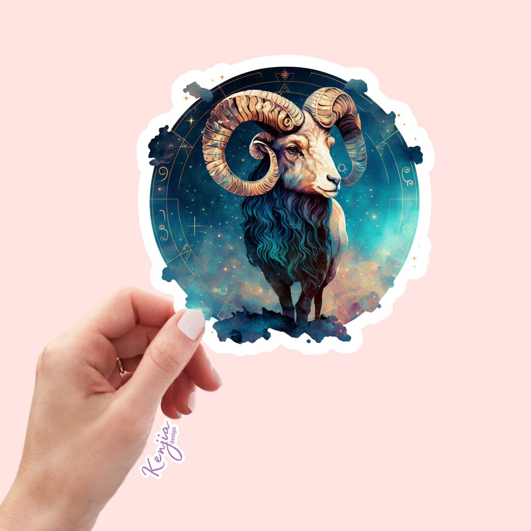 Astrology Zodiac Aries Sign Sticker, Waterproof and Dishwasher Safe ...