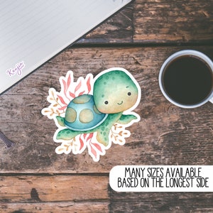Cute Sea Baby Turtle Stickers and Fridge Magnets for Planner ...