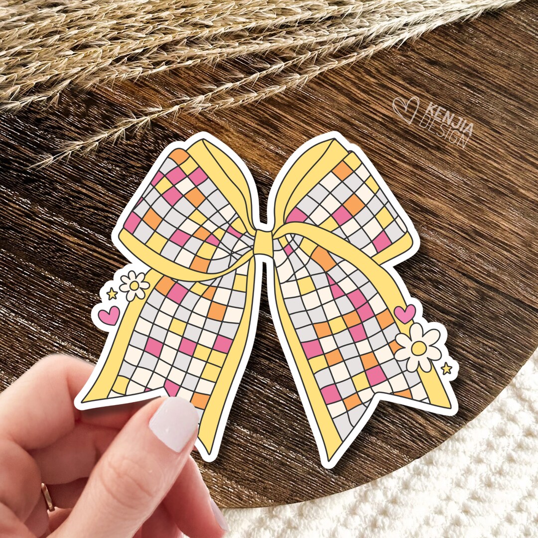Disco Ribbons Stickers / Yellow Ribbon Sticker / Bow Stickers / Trendy ...