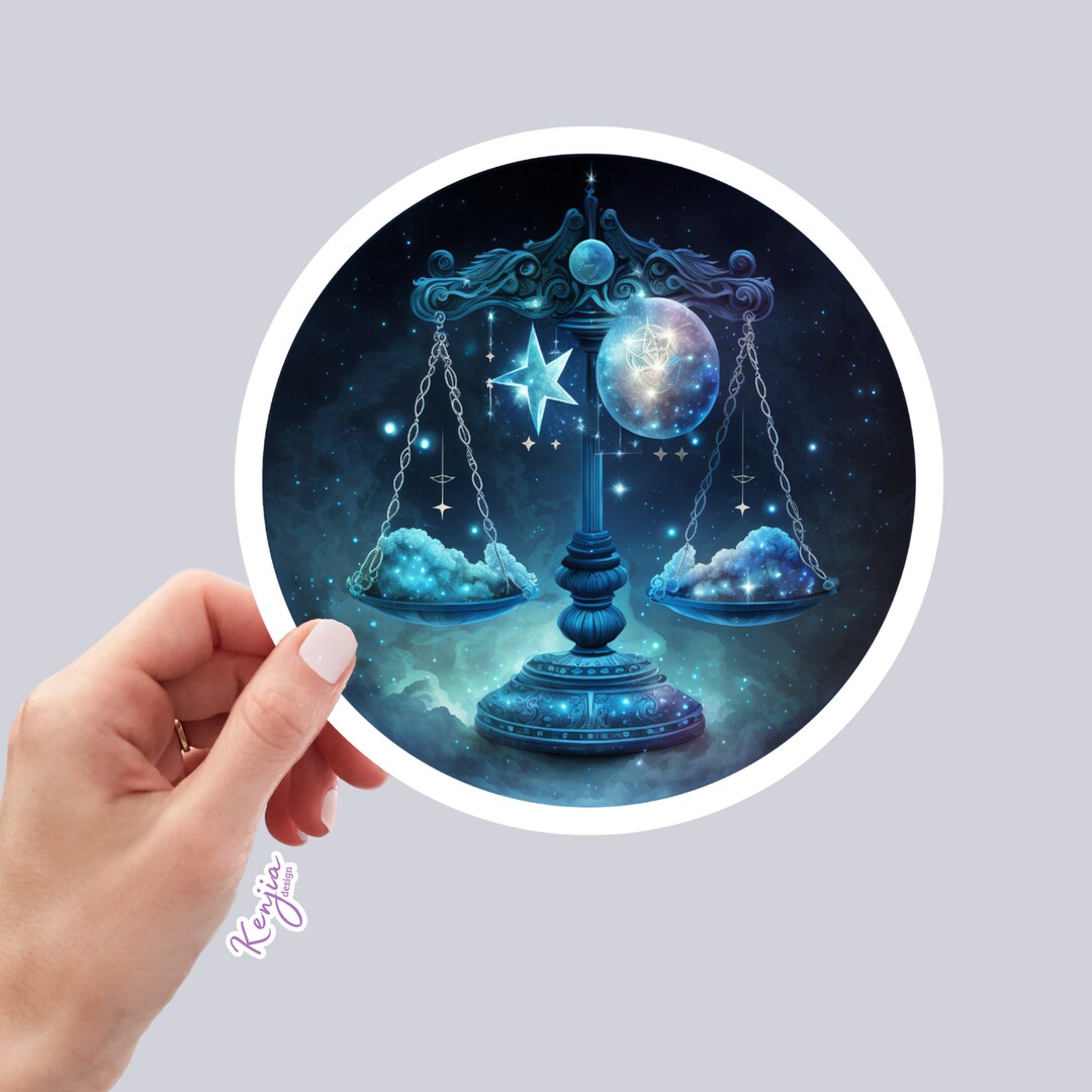 Astrology Zodiac Libra Sign Sticker, Waterproof and Dishwasher Safe ...