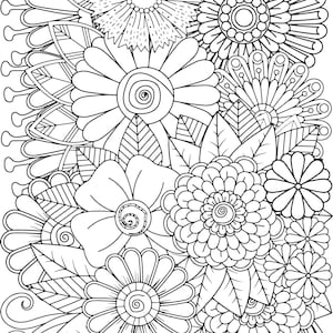 Zen Flower Coloring Pages - Etsy
