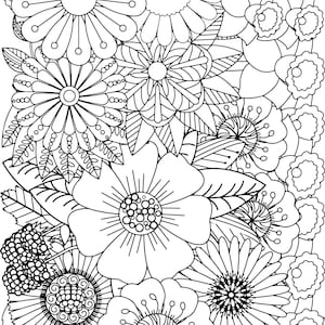 Zen Flower Coloring Pages - Etsy