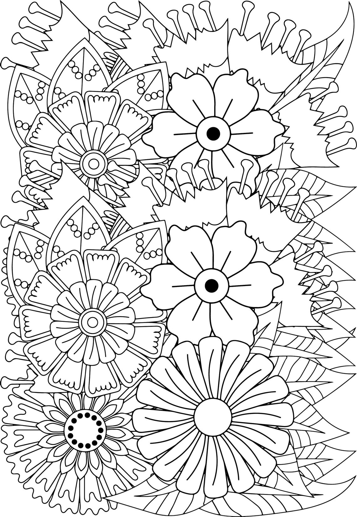 Zen Flower Coloring Pages - Etsy