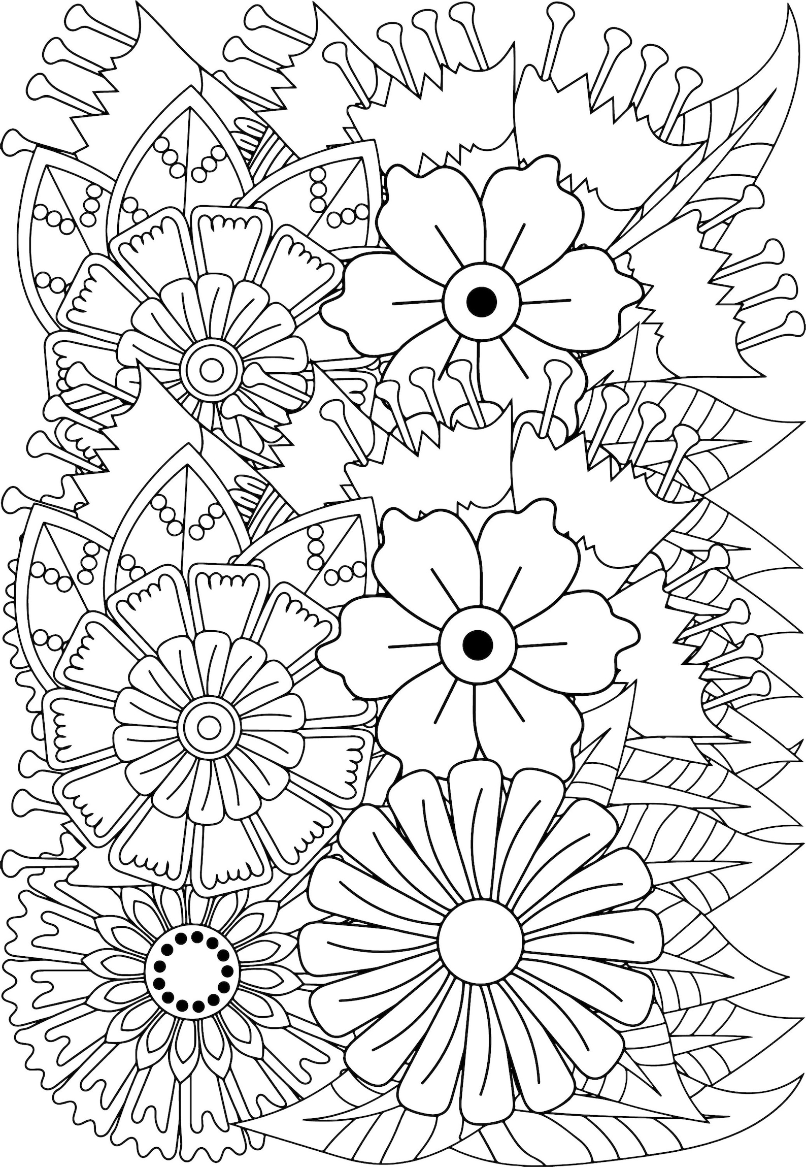 Zen Flower Coloring Pages - Etsy