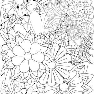 Zen Flower Coloring Pages - Etsy