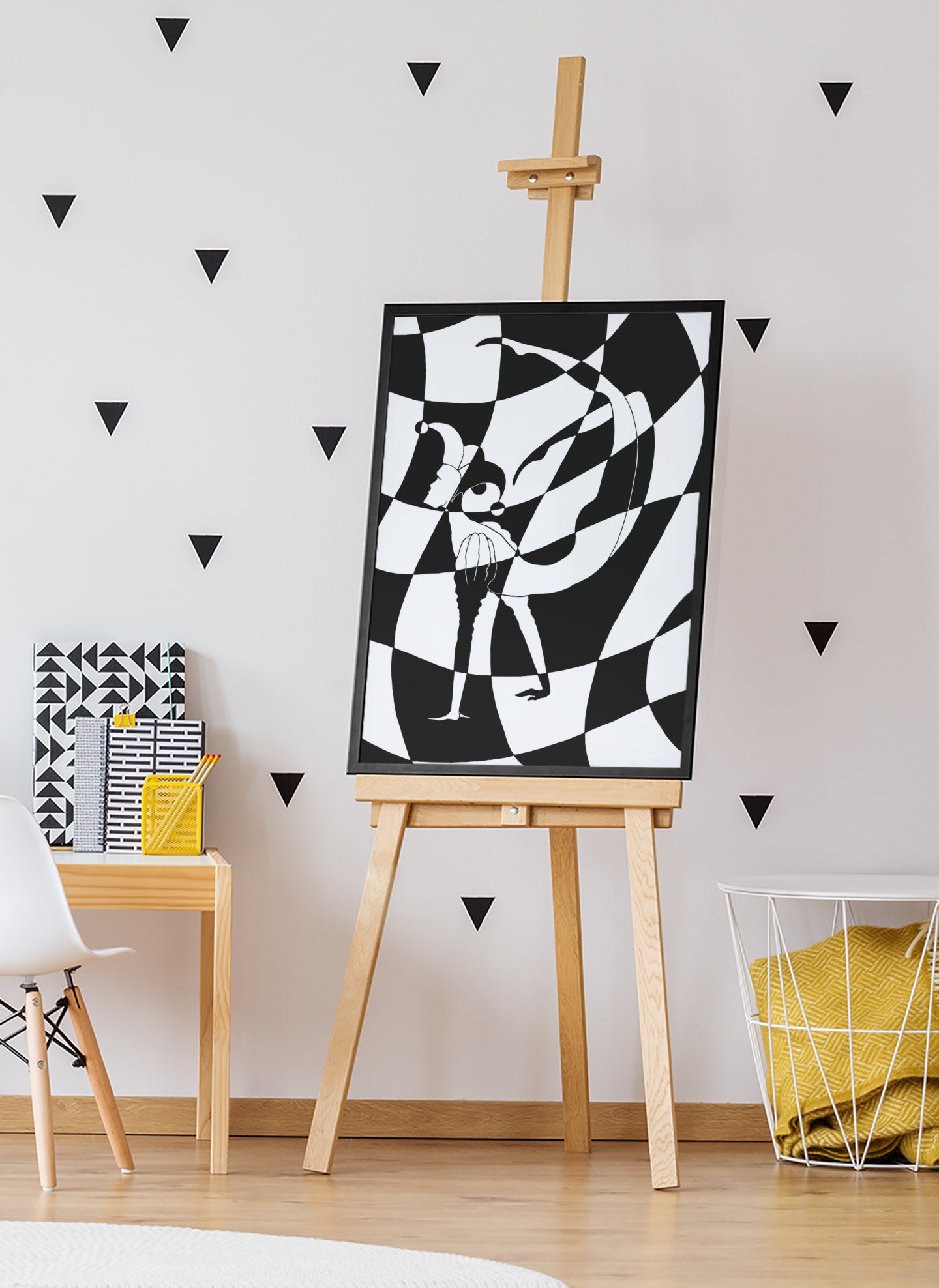 Clown Printable Checker Wave Wall Art, Wall Decor for Interior, Big ...