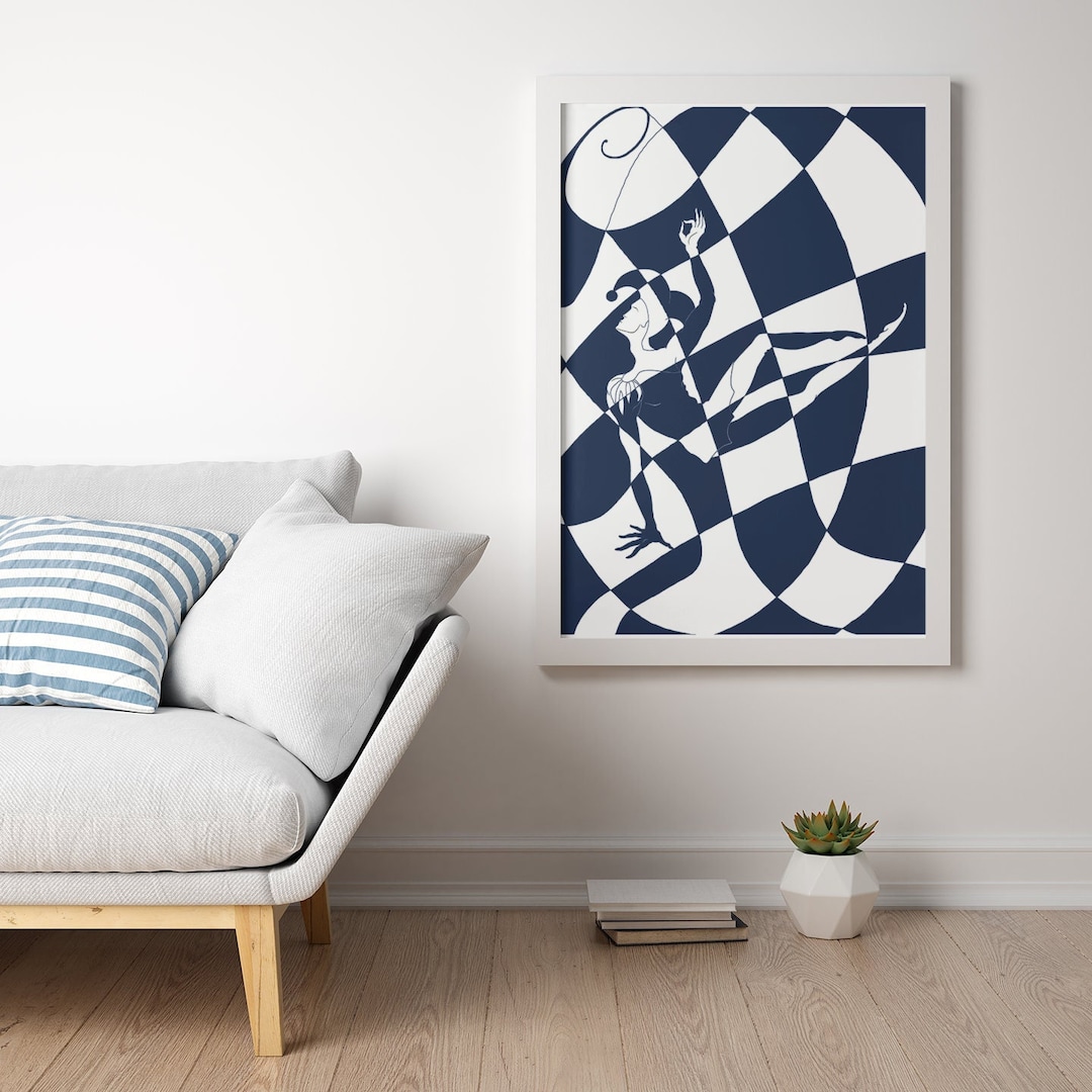 Clown Printable Wave Checker Wall Art 2024, Wall Decor for Interior ...