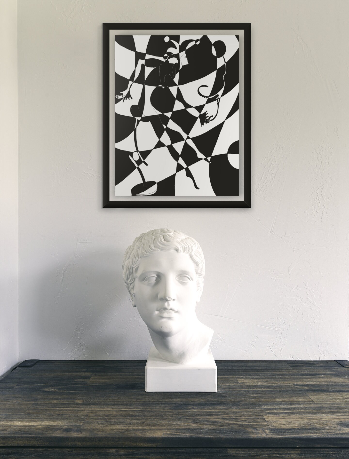Clown Printable Checker Wave Wall Art 2024, Wall Decor for Interior ...