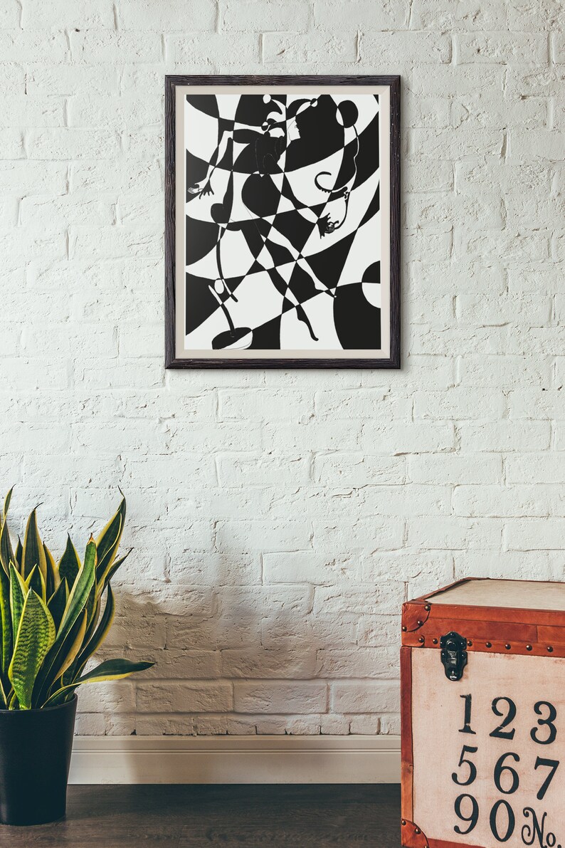 Clown Printable Checker Wave Wall Art 2024, Wall Decor for Interior ...