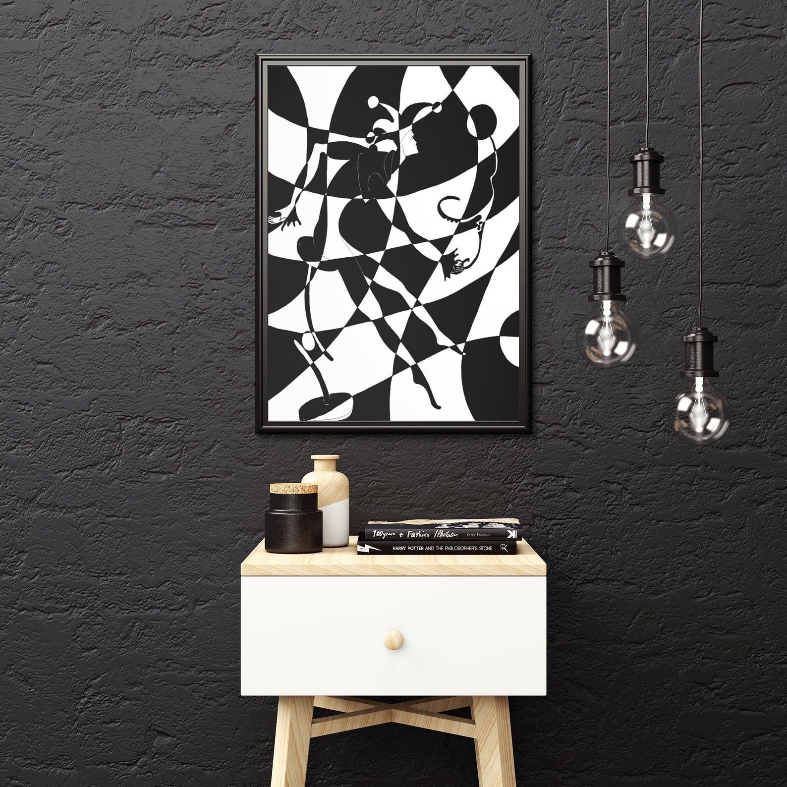Clown Printable Checker Wave Wall Art 2024, Wall Decor for Interior ...