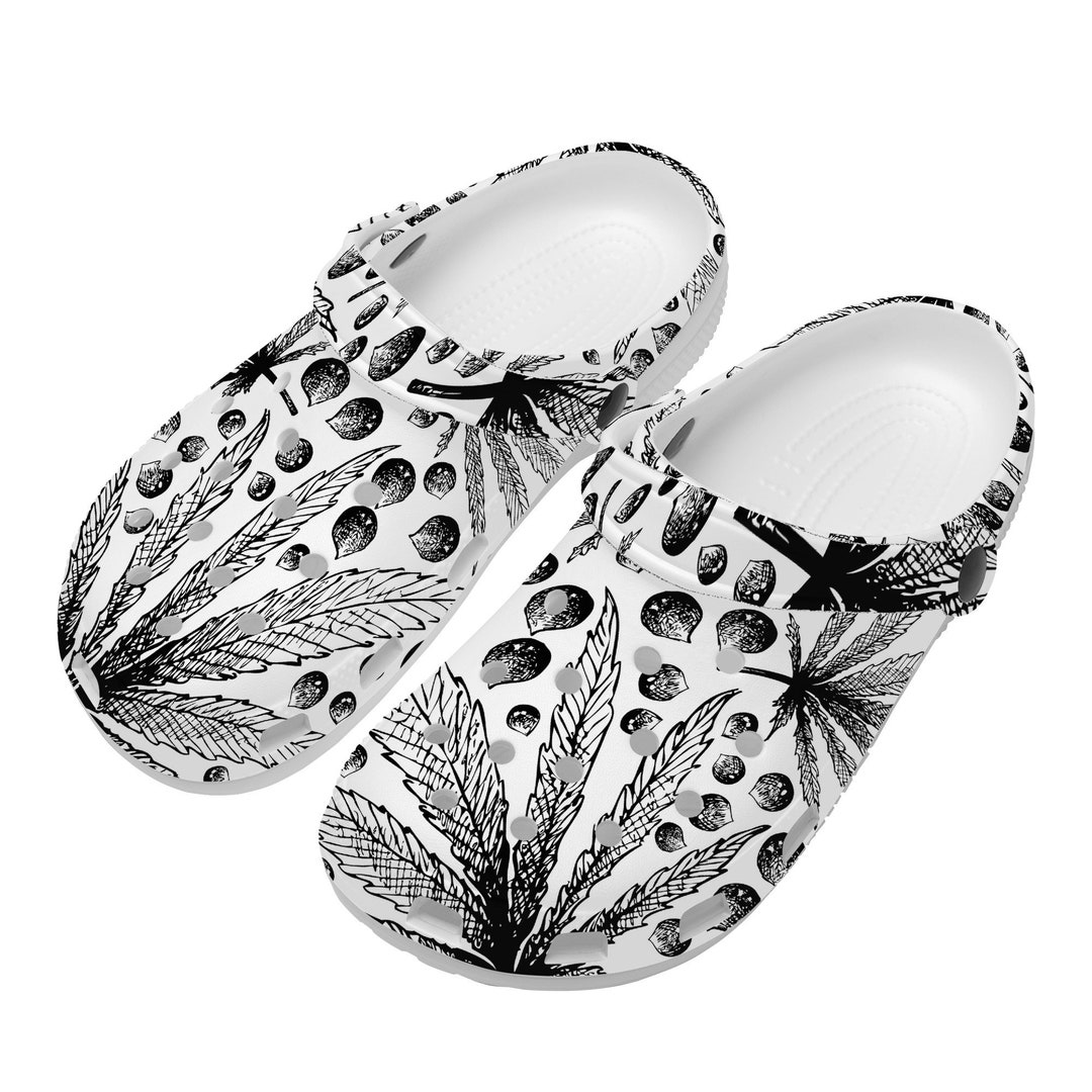 Marijuana Leaf Pattern Slides Boho Hippy Footwear - Etsy