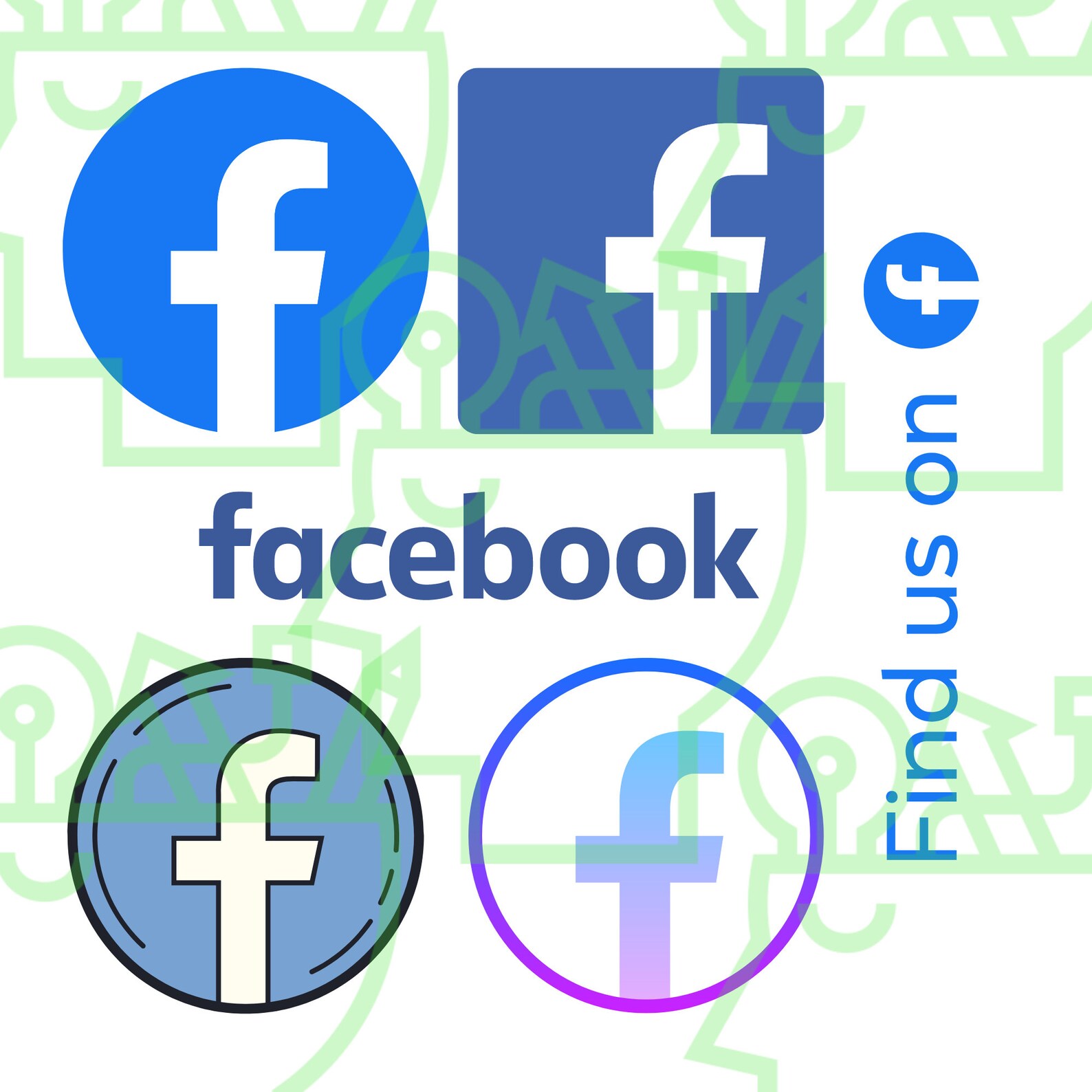 Social Media Transparent Icons SVG & PNG Bundle | 6 Logos | Facebook - Etsy