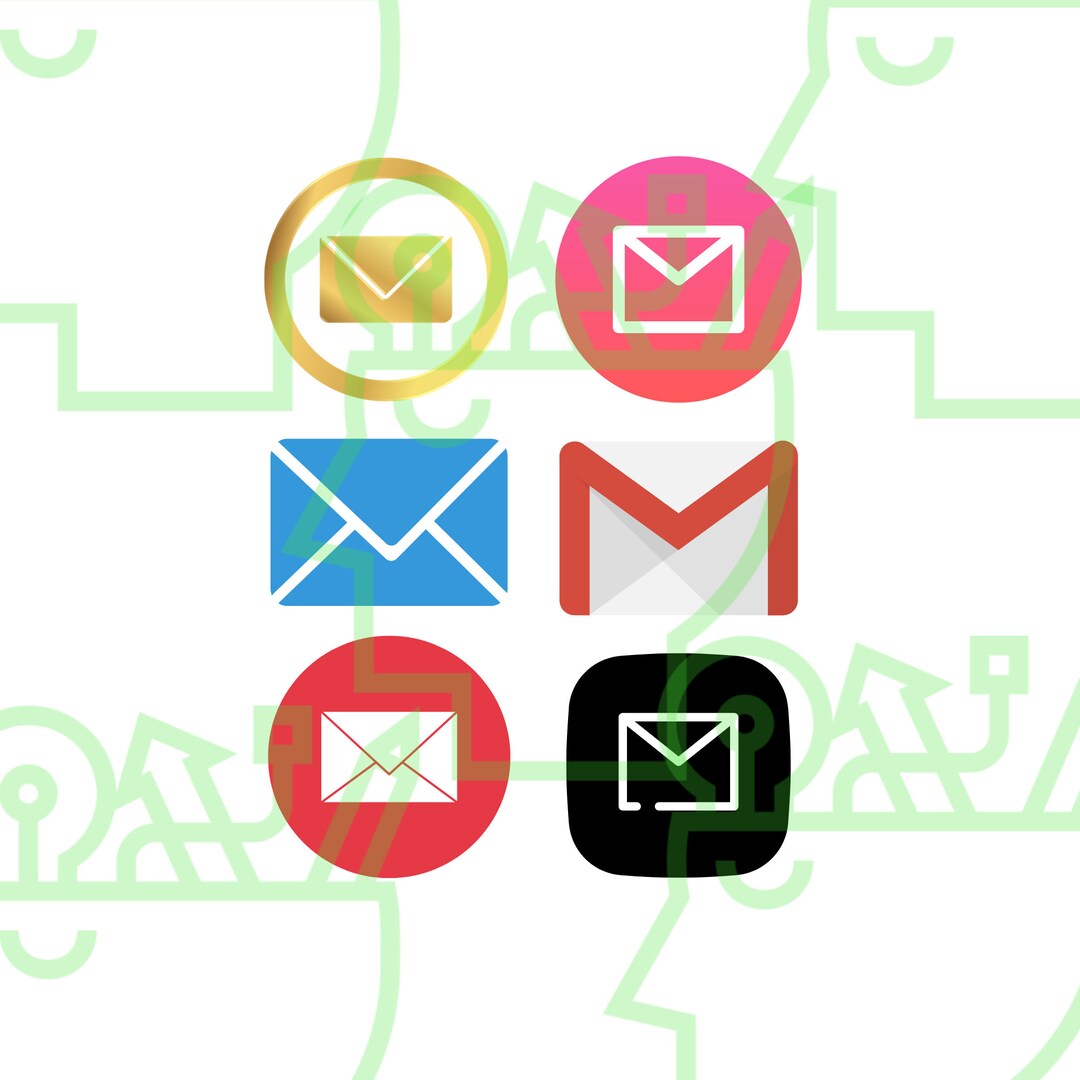 Email Transparent Icons SVG & PNG Bundle | 6 Logos | Email - Etsy