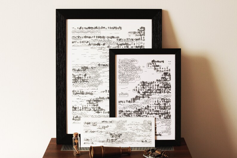 Biomes A4 Poster, Framed Plotter Art - Etsy