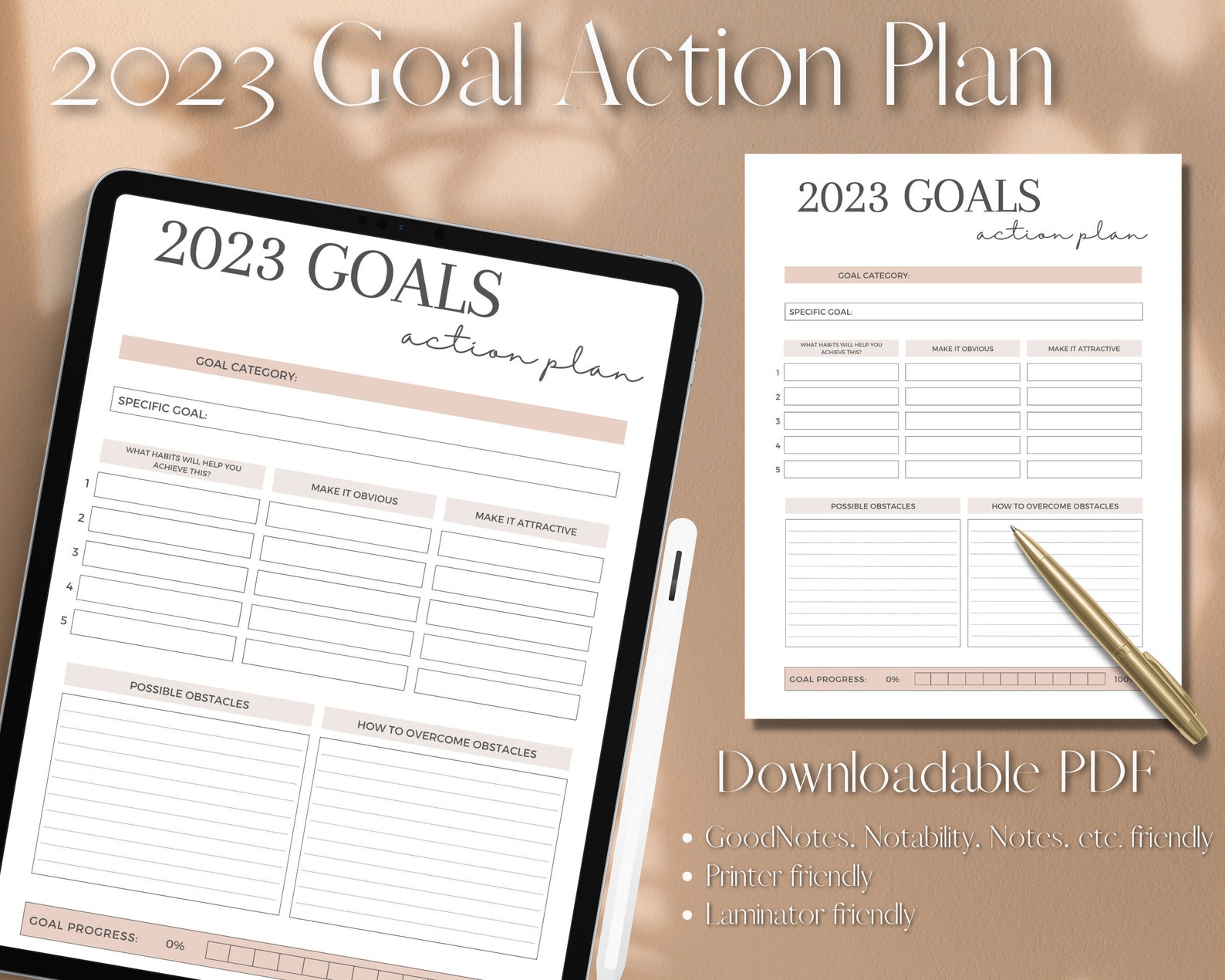 Goal Action Plan Goal Planning Worksheet Instant Download Atomic Habits ...