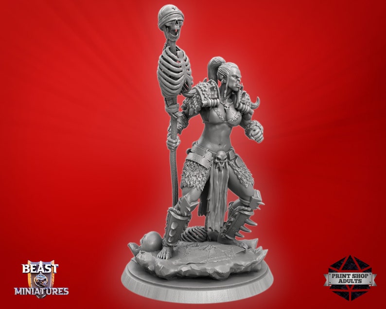 Orc Necromancer Miniature Half-orc Shaman 3D Print Miniatures 75mm - Etsy