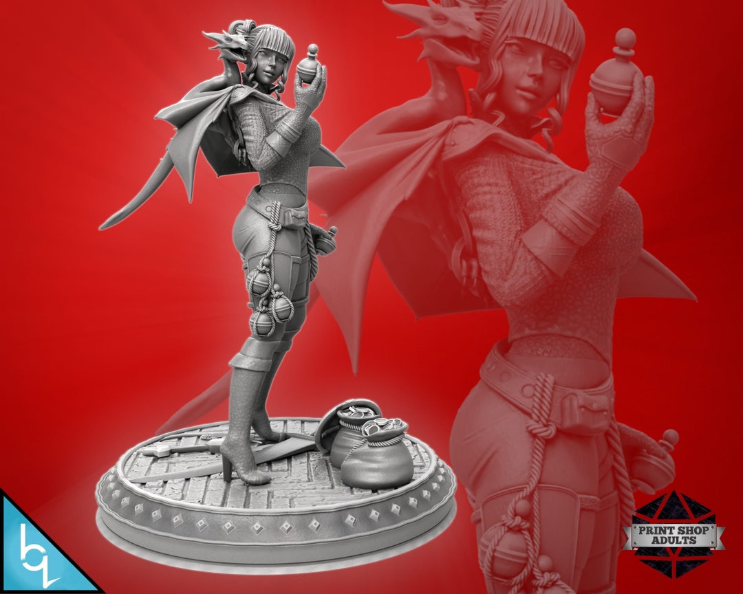 Alchemist Dragonling Miniature | Female Dragon Artificer | Highly Detailed | NSFW Miniature ...